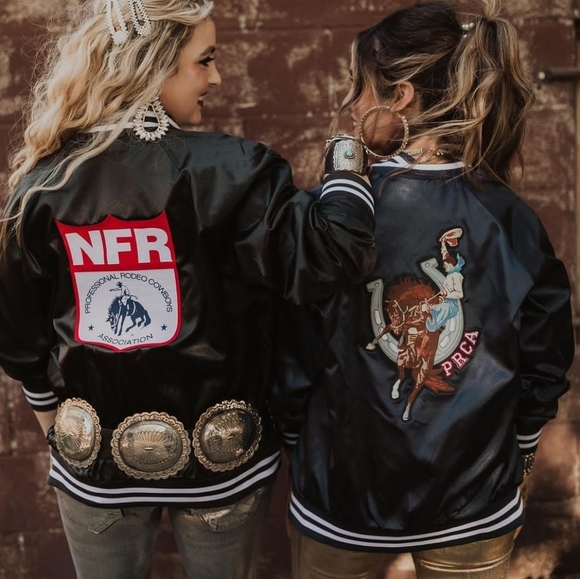 rodeoquincy.com | Jackets & Coats | Black Rodeo Quincy Nfr Silk Bomber ...